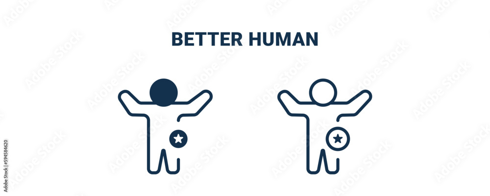 better human icon. Outline and filled better human icon from feeling ...