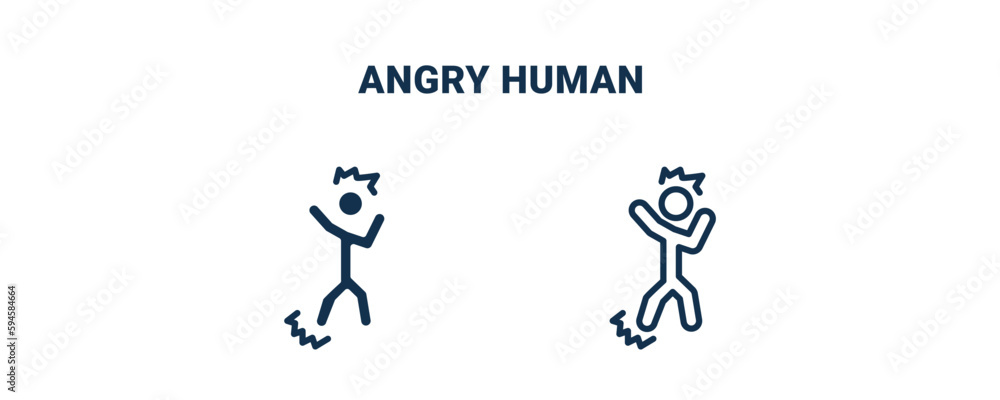 angry human icon. Outline and filled angry human icon from feeling and ...