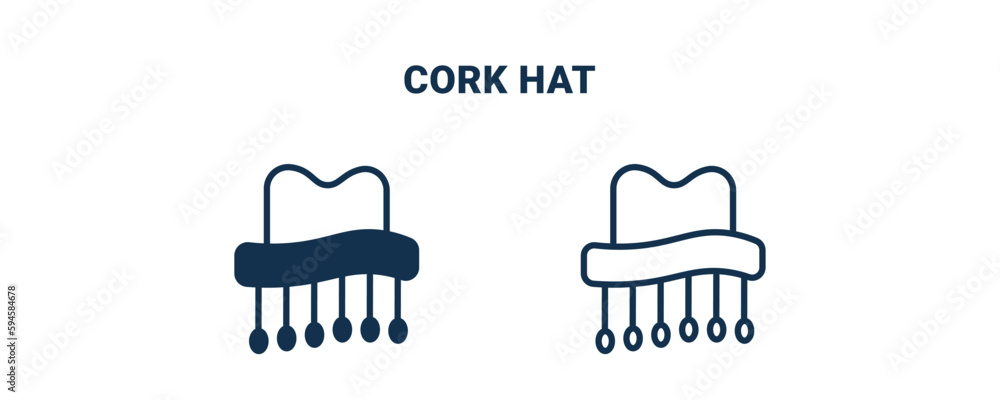 Vettoriale Stock cork hat icon. Outline and filled cork hat icon from ...