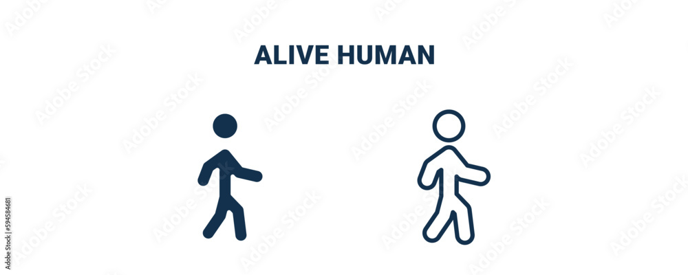 alive human icon. Outline and filled alive human icon from feeling and ...