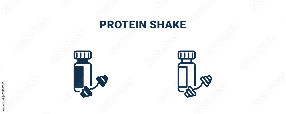 protein shake icon. Outline and filled protein shake icon from Fitness ...
