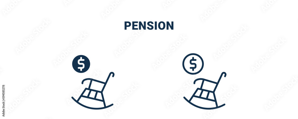 Vecteur Stock pension icon. Outline and filled pension icon from Human ...