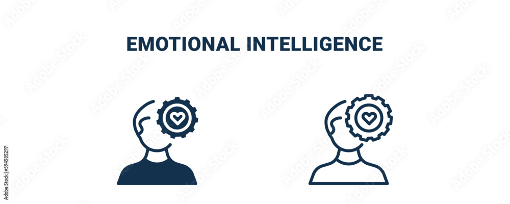 emotional intelligence icon. Outline and filled emotional intelligence ...