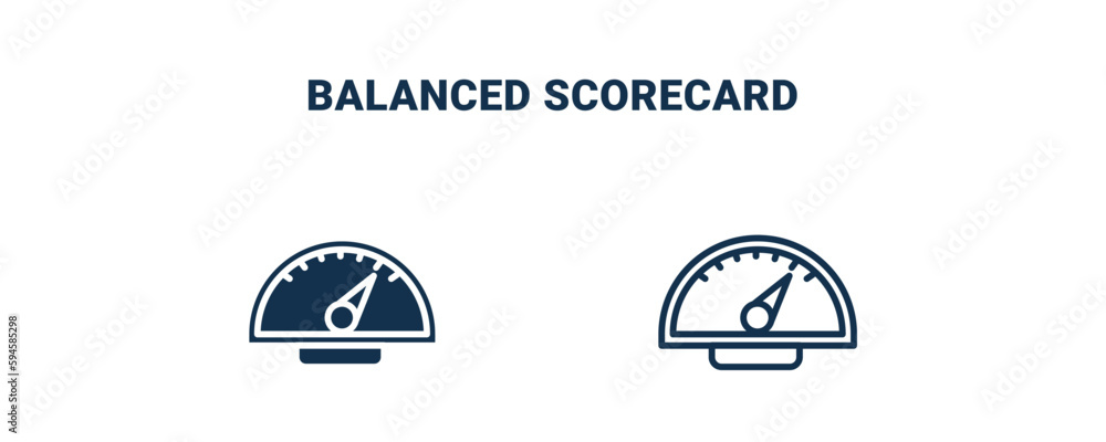 balanced scorecard icon. Outline and filled balanced scorecard icon ...
