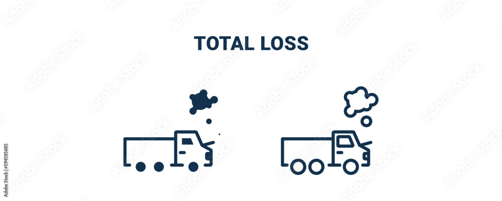 total loss icon. Outline and filled total loss icon from Insurance and ...