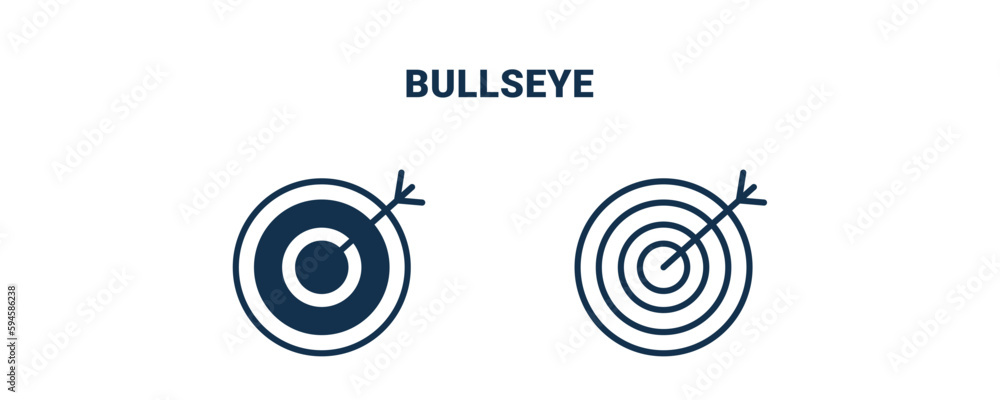 bullseye icon. Outline and filled bullseye icon from sport and game ...