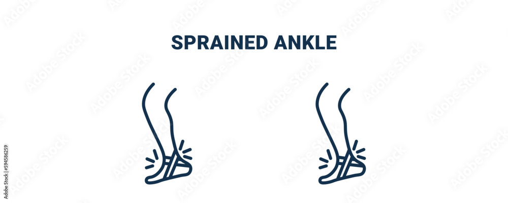 sprained ankle icon. Outline and filled sprained ankle icon from sport ...