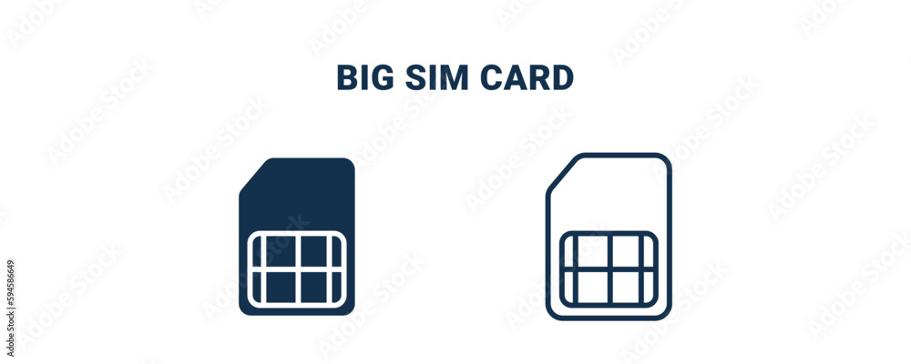 big sim card icon. Outline and filled big sim card icon from technology ...