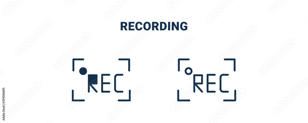 recording icon. Outline and filled recording icon from technology ...