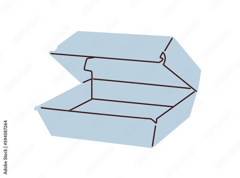 Fast food box, empty delivery cardboard package. Take-away paper pack ...