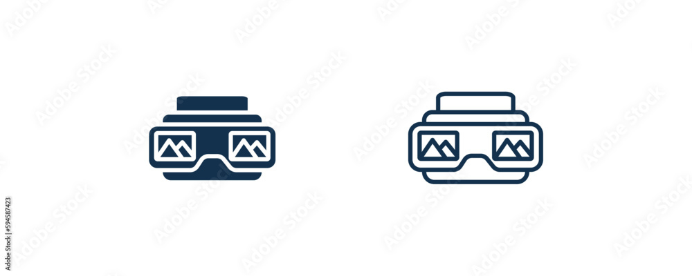 stereoscope icon. Outline and filled stereoscope icon from artificial ...