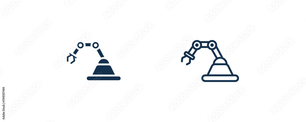 mechanical arm icon. Outline and filled mechanical arm icon from ...
