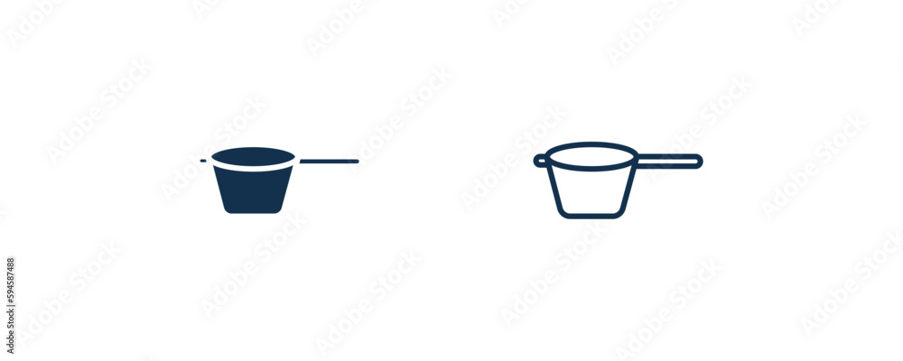 lateral pan icon. Outline and filled lateral pan icon from restaurant ...