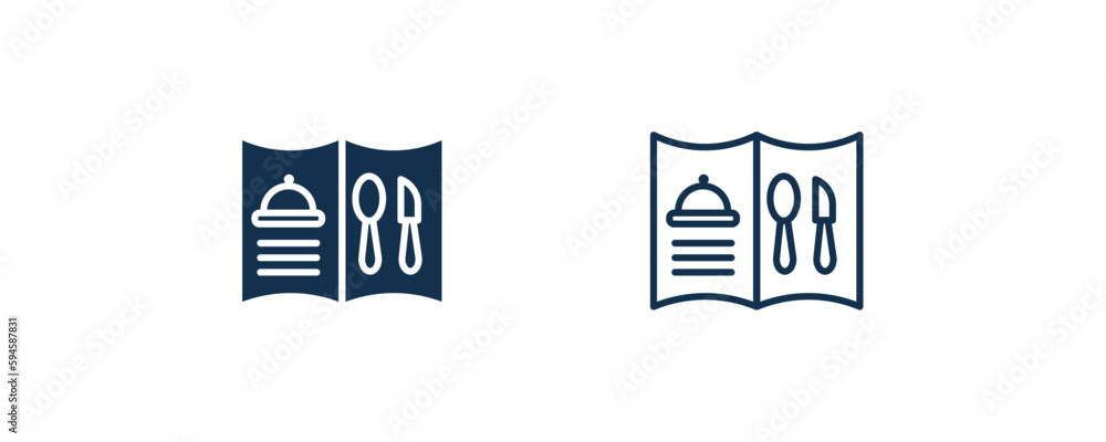 open menu icon. Outline and filled open menu icon from restaurant ...