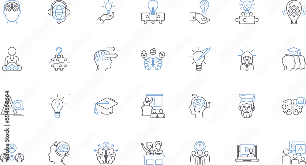 Approach line icons collection. Boldness, Ingenuity, Novelty ...