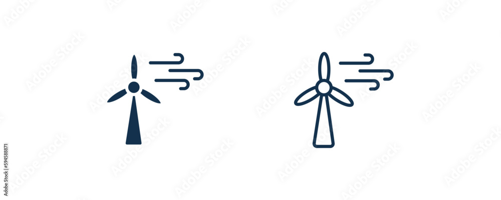 wind energy icon. Outline and filled wind energy, eco icon from ecology ...