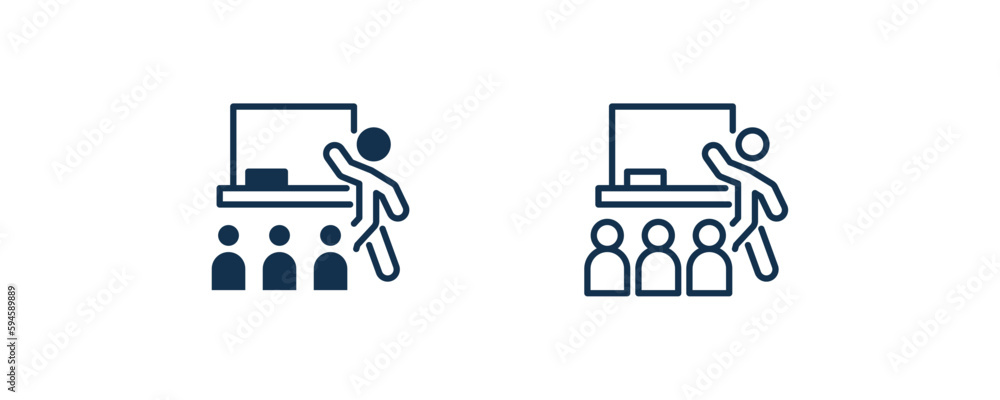 classroom icon. Outline and filled classroom icon from humans and ...