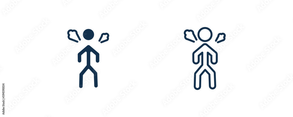 angry man icon. Outline and filled angry man icon from humans and ...