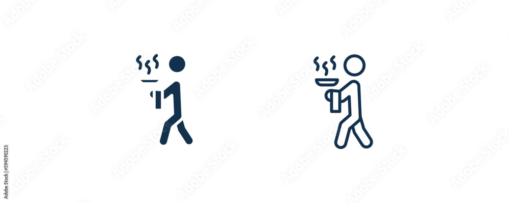 servant icon. Outline and filled servant icon from hotel and restaurant ...