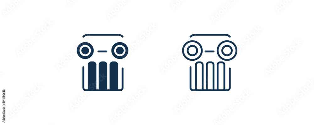 Vecteur Stock theatre pillar icon. Outline and filled theatre pillar ...