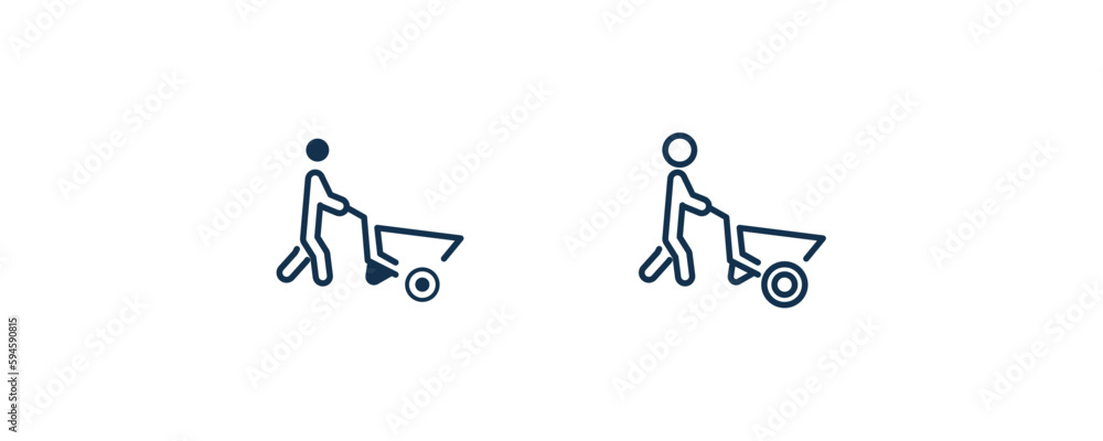 man wirth carry icon. Outline and filled man wirth carry icon from ...