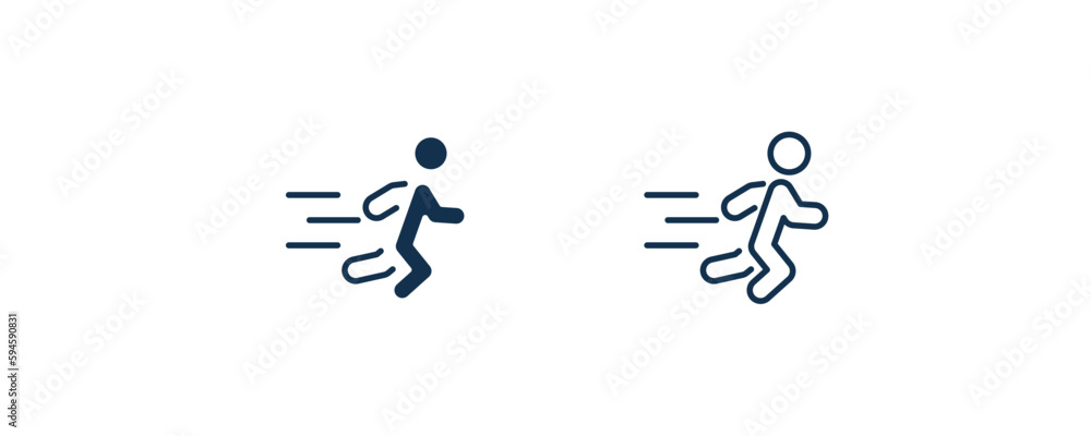 man running icon. Outline and filled man running icon from behavior and ...