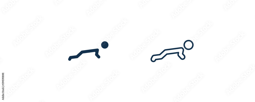 stick man push up icon. Outline and filled stick man push up icon from ...