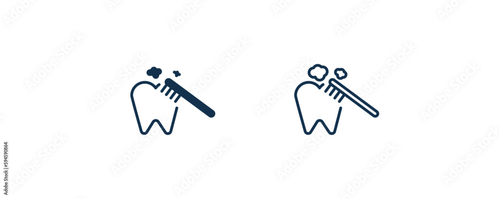 brushing teeth icon. Outline and filled brushing teeth icon from ...