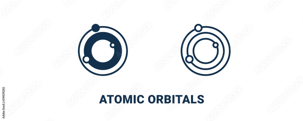 atomic orbitals icon. Outline and filled atomic orbitals icon from ...
