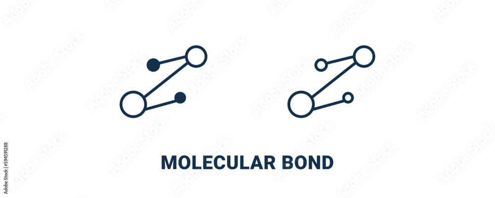 molecular bond icon. Outline and filled molecular bond icon from ...