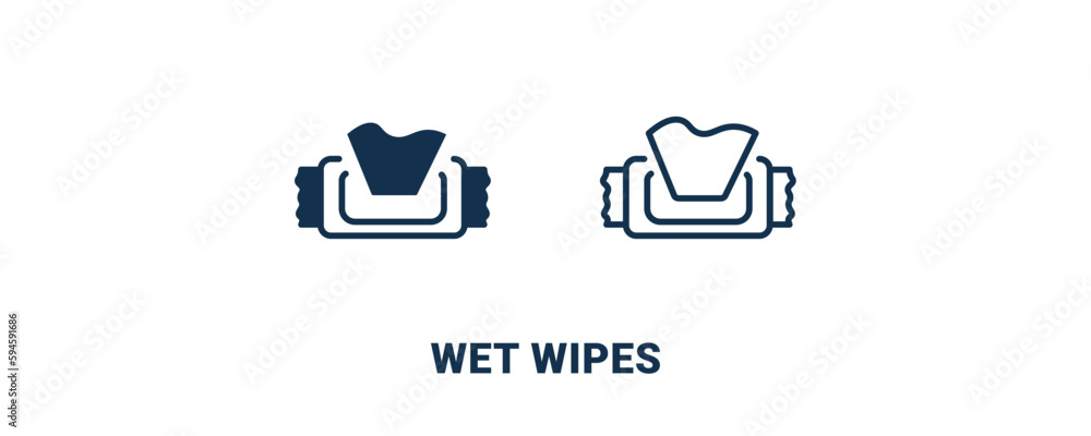 wet wipes icon. Outline and filled wet wipes icon from beauty and ...