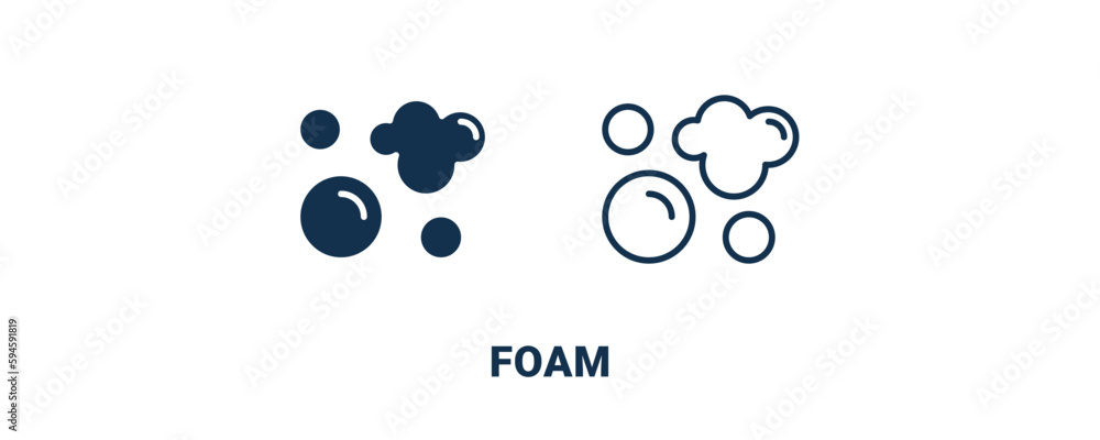 foam icon. Outline and filled foam icon from beauty and elegance ...