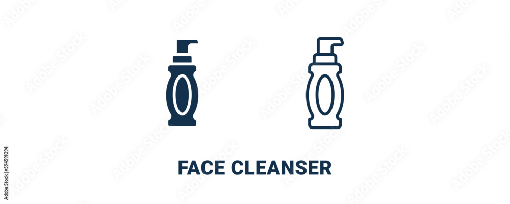 face cleanser icon. Outline and filled face cleanser icon from beauty ...