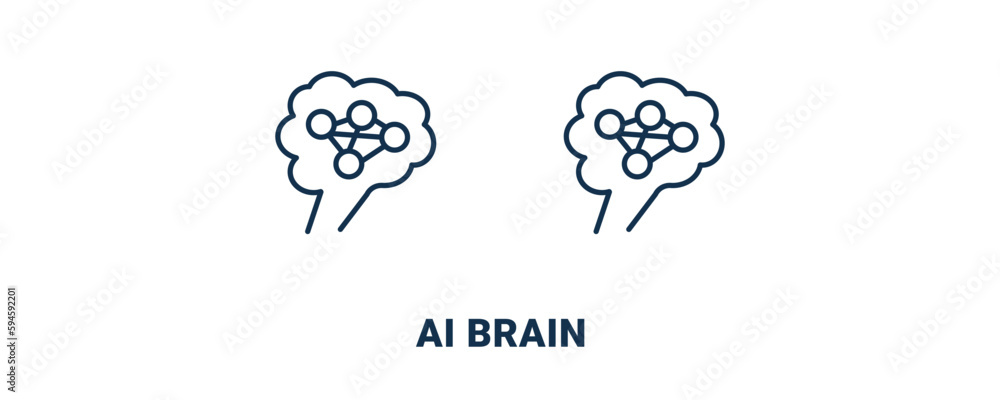 ai brain icon. Outline and filled ai brain icon from ai and future ...