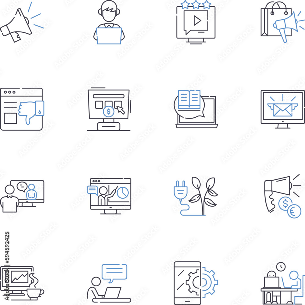Social exchange line icons collection. Barter, Reciprocity ...