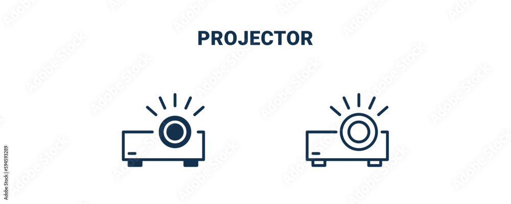 projector icon. Outline and filled projector icon from electronic ...