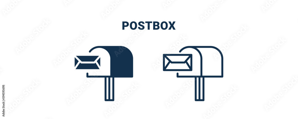 postbox icon. Outline and filled postbox icon from delivery and ...