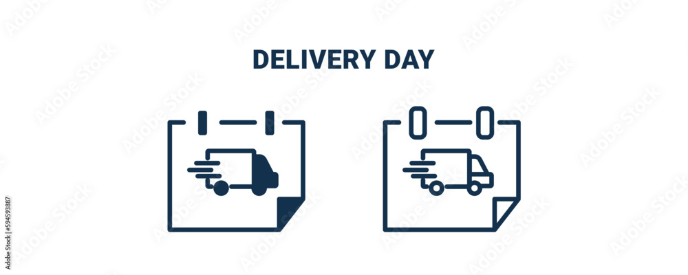 delivery day icon. Outline and filled delivery day icon from delivery ...
