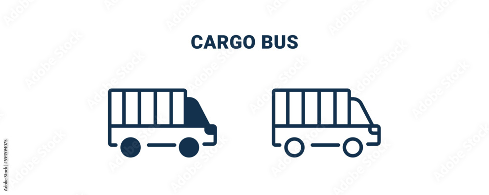 cargo bus icon. Outline and filled cargo bus icon from delivery and ...