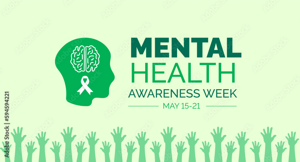 Mental Health Awareness Week background or banner design template ...