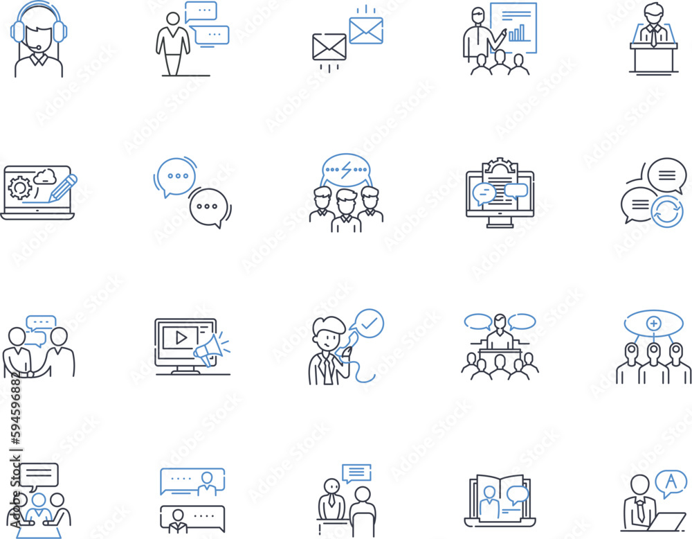 Articulation line icons collection. Pronunciation, Enunciation, Speech ...
