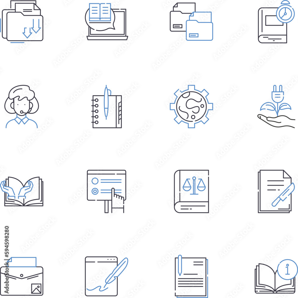 Graphic design line icons collection. Composition, Typography, Contrast ...