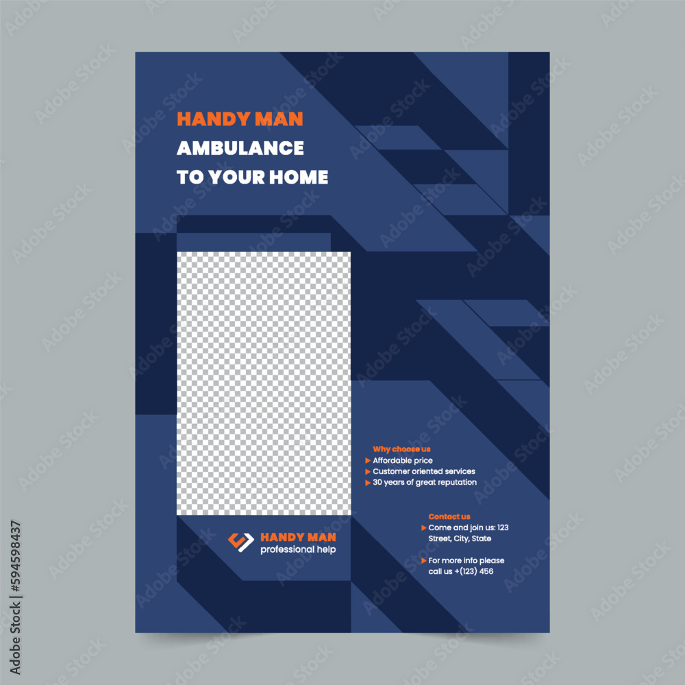 Handy Man Flyer Template. A clean, modern, and high-quality design of ...