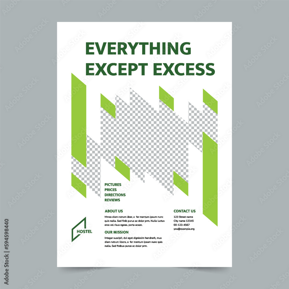 Hostel Flyer Template. A clean, modern, and high-quality design of ...