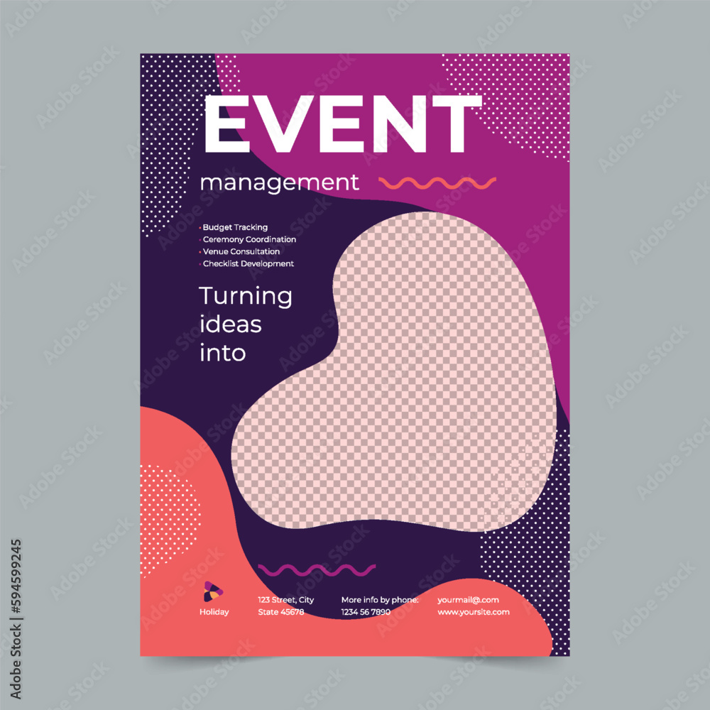 Event Management Flyer Template. A clean, modern, and high-quality ...