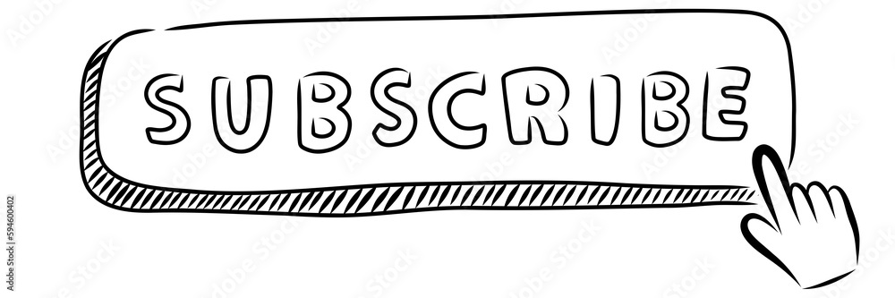 Subscribe graphic illustration hand drawing button PNG with transparent ...