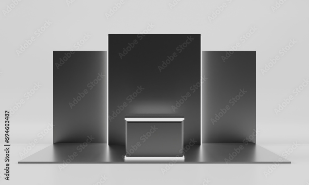 3d booth illustration rendering, Exhibition stand event for mockup a ...
