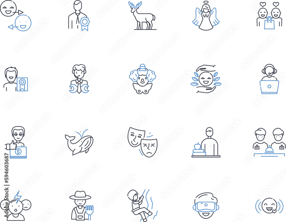 Workforce management line icons collection. Productivity, Schedule ...