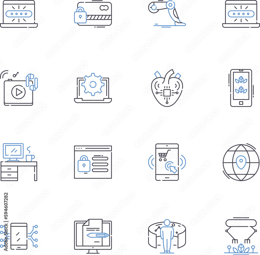 Wireless line icons collection. Connectivity, Signal, Bluetooth, Nerk ...