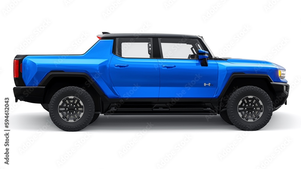 San Diego, USA. April 14, 2023. GMC Hummer EV 2022 is an all-electric ...